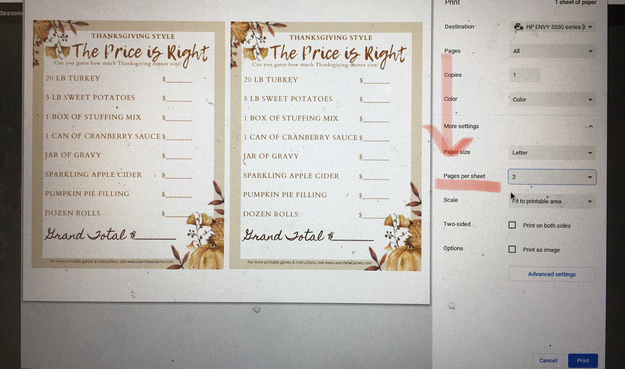 FREE Social Distance & Virtual Thanksgiving Game: The Price is Right ...