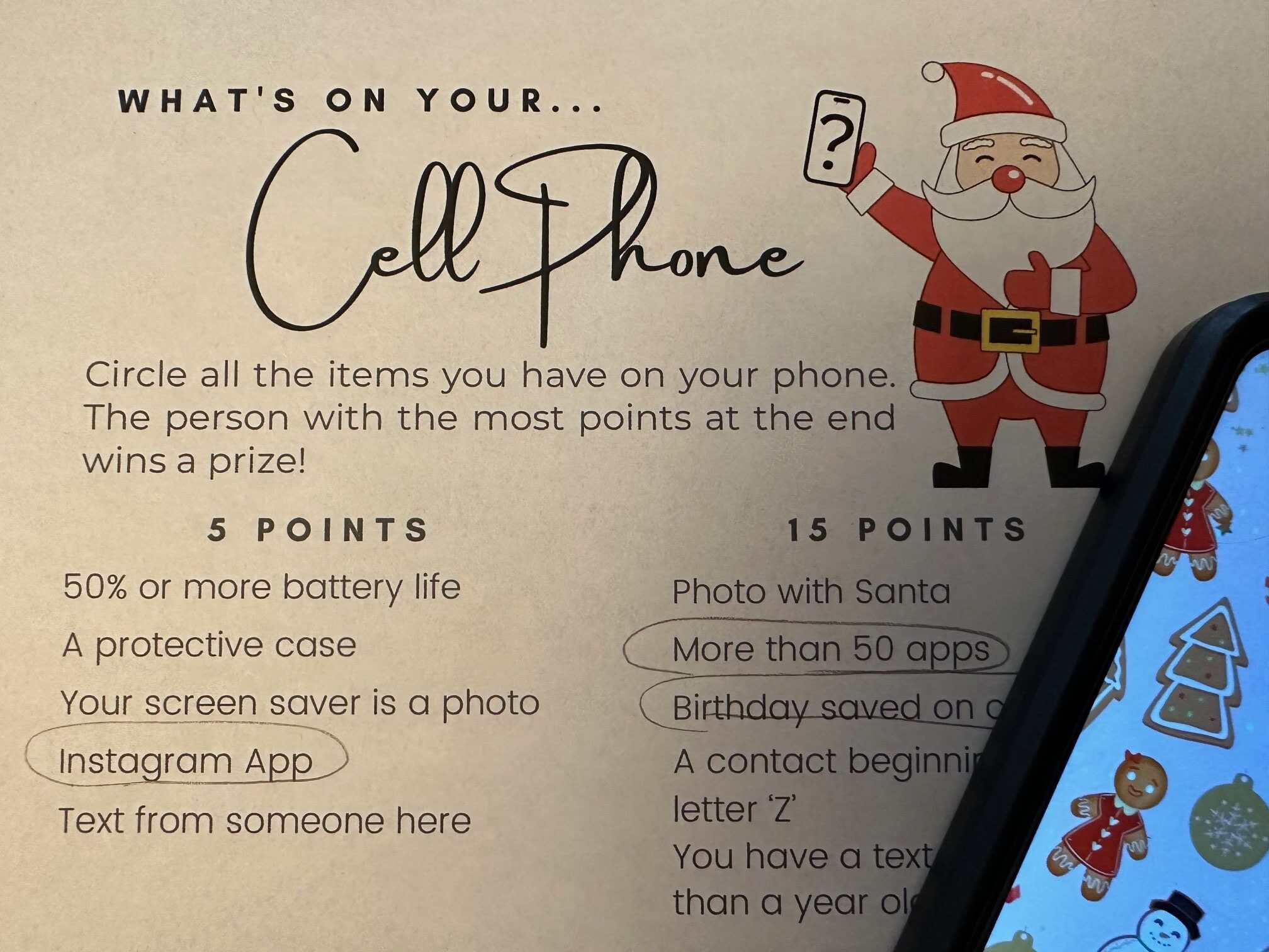 FREE Christmas Printable: What’s on Your Cell Phone – Learn New Games